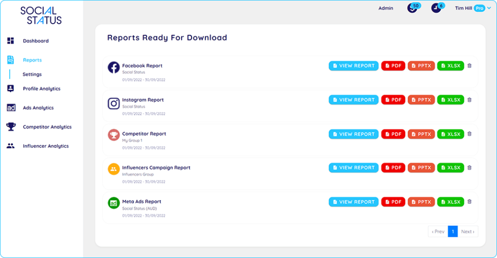 Social media analytics and reporting tools | Social Status